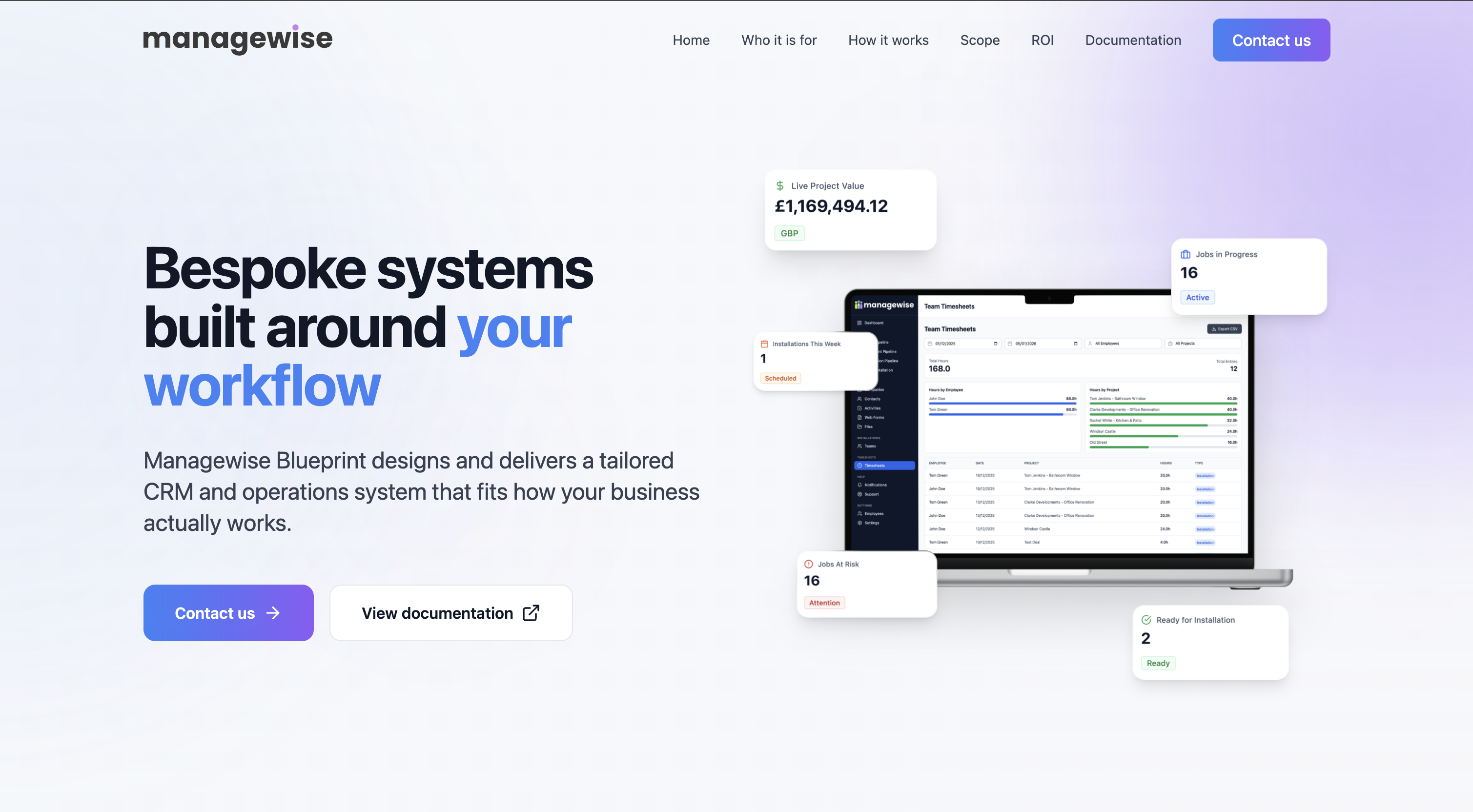 Managewise - Bespoke CRM and Operations Systems